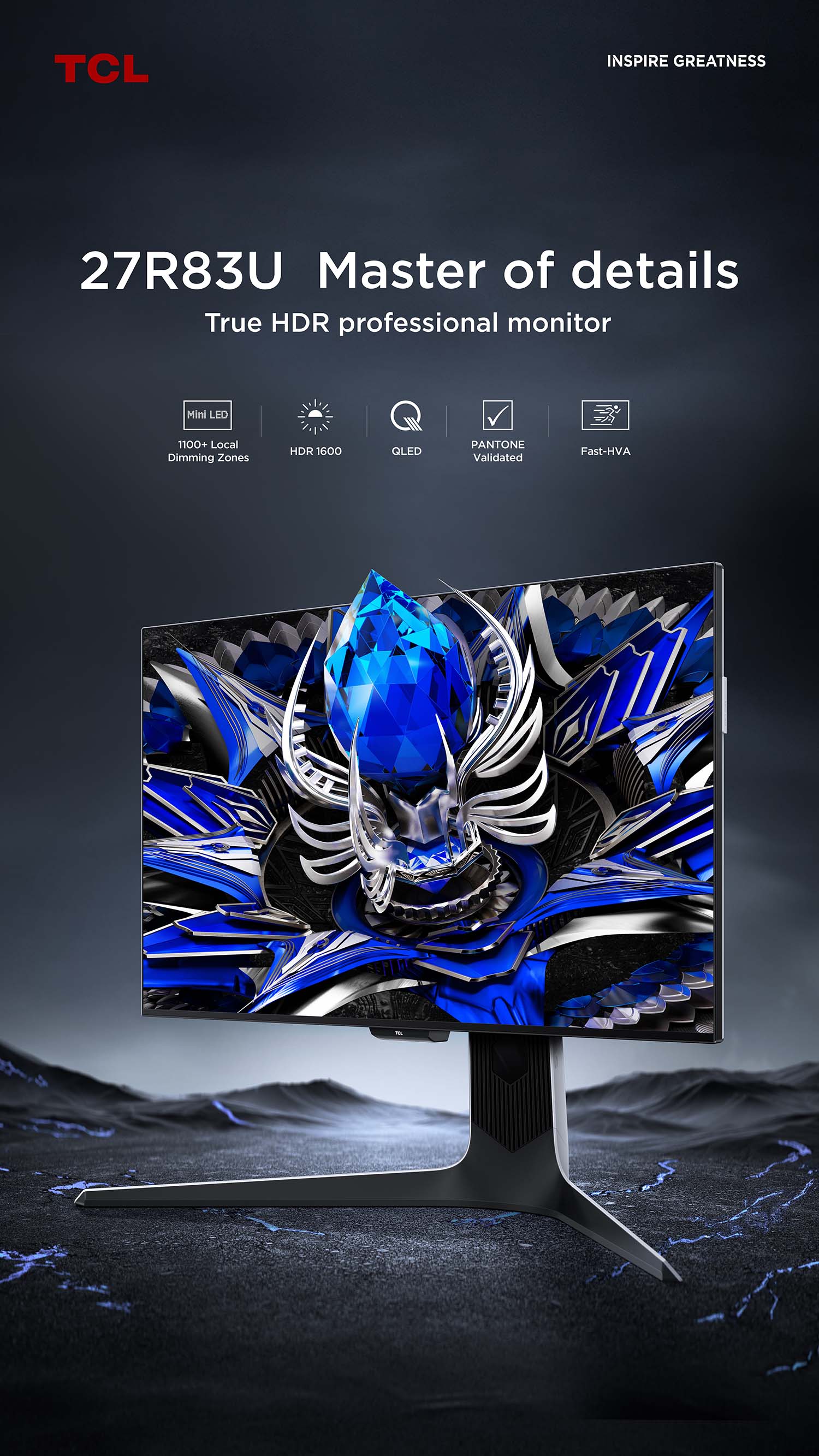 TCL Monitor 27R83U with HDR 1600 4K QLED Monitor | TCL Global