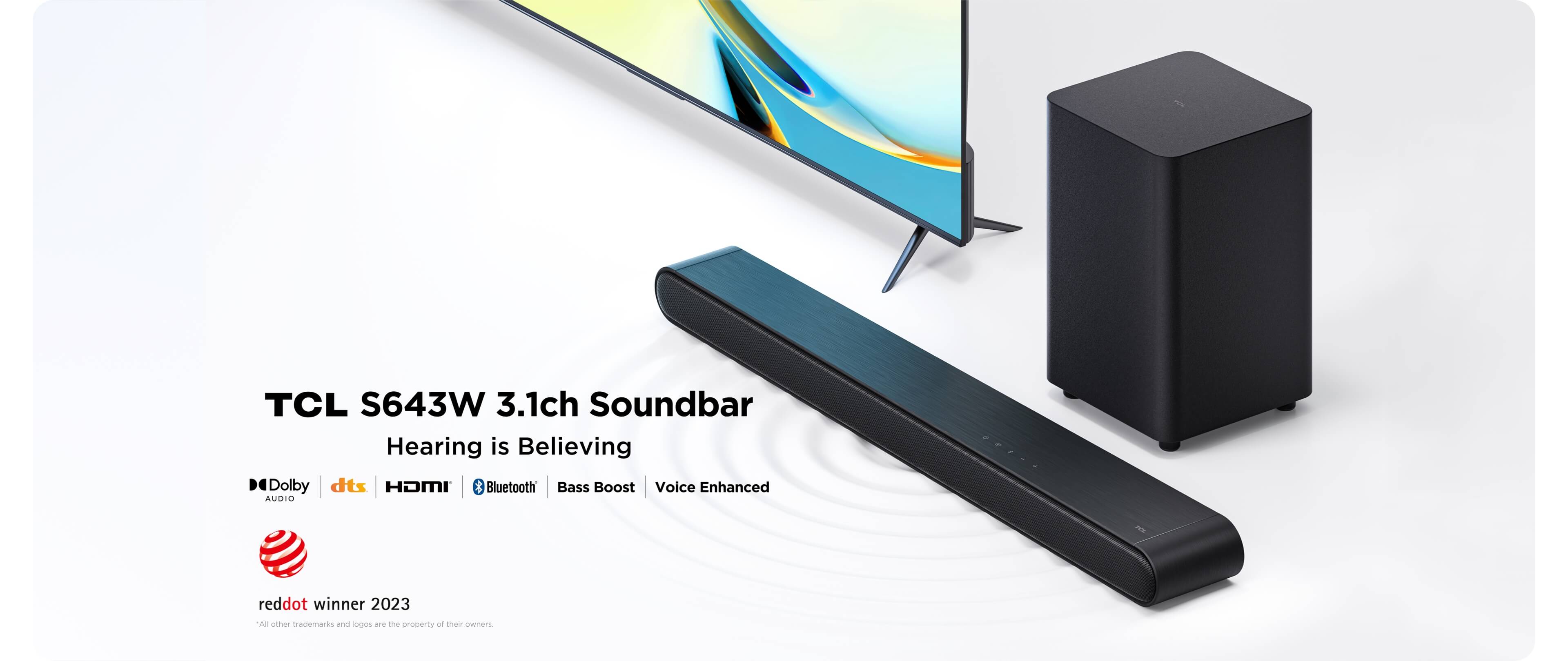 TCL Soundbar S643W | 3.1 Channel Dolby Atmos Soundbar | TCL Global