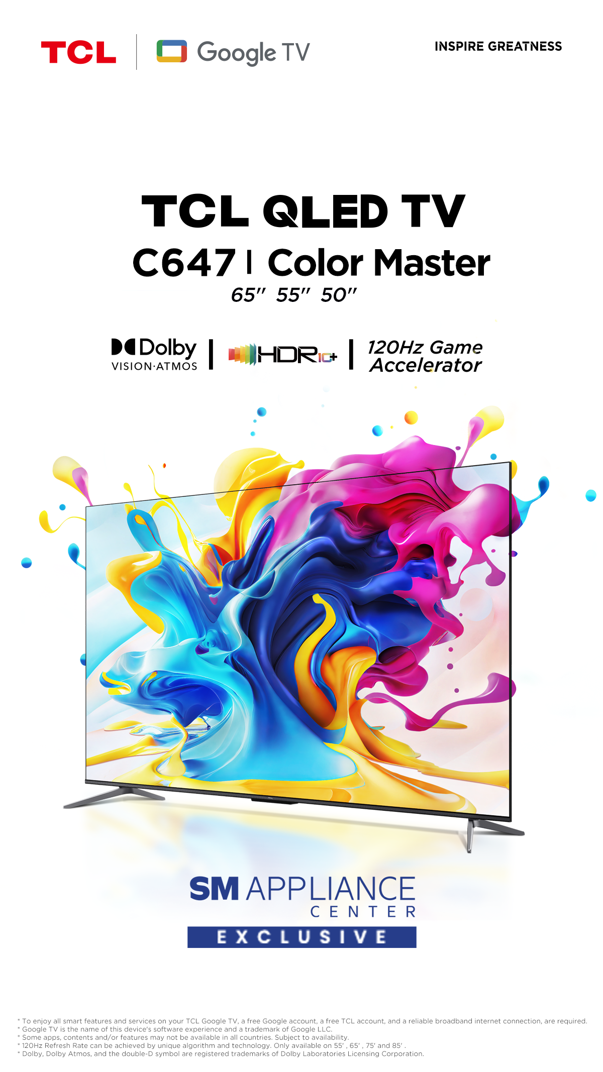 TCL C647 QLED TV | Color Master (SM Appliance Exclusive)