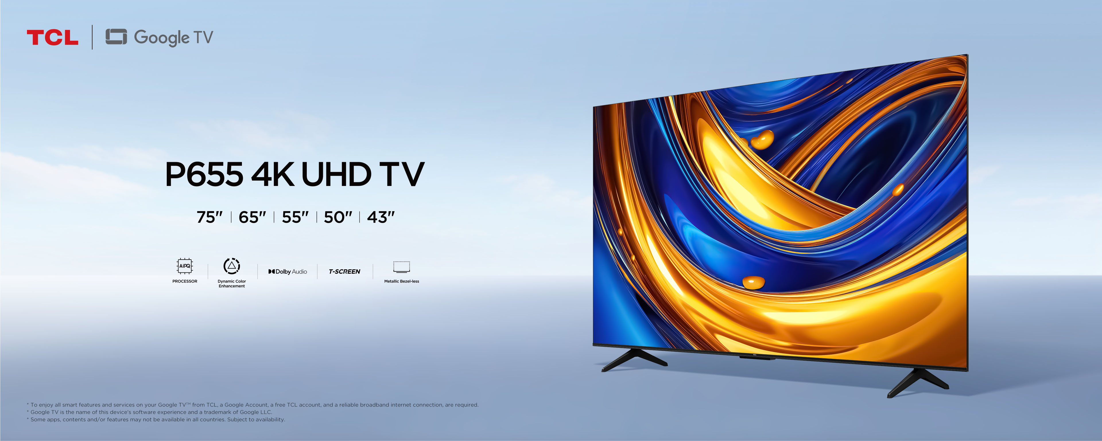 TCL 55P655 Smart LED Televízió, 139 cm, 4K,UHD, HDR, Google TV - eMAG.hu