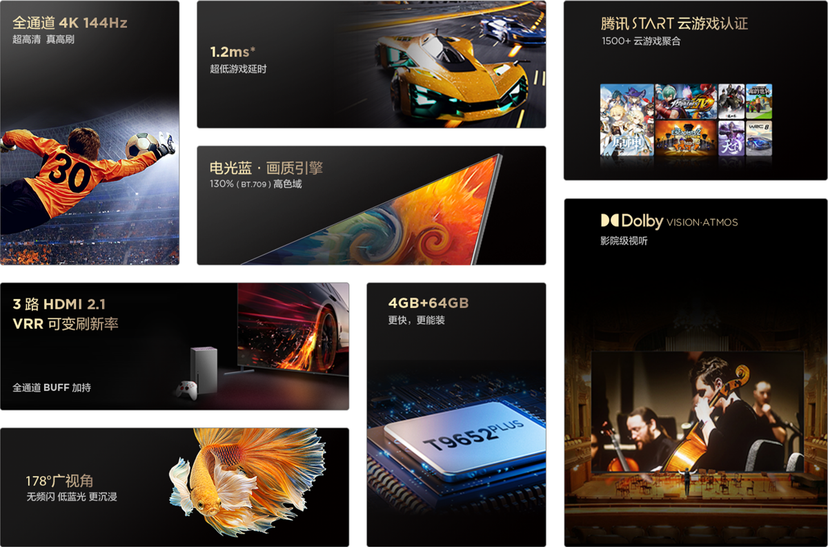 144Hz 真高刷电视 55T7E