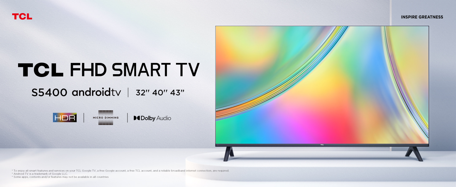 TCL Frameless FULL HD TV with Android TV and HDR - 43S5400A | TCL Europe