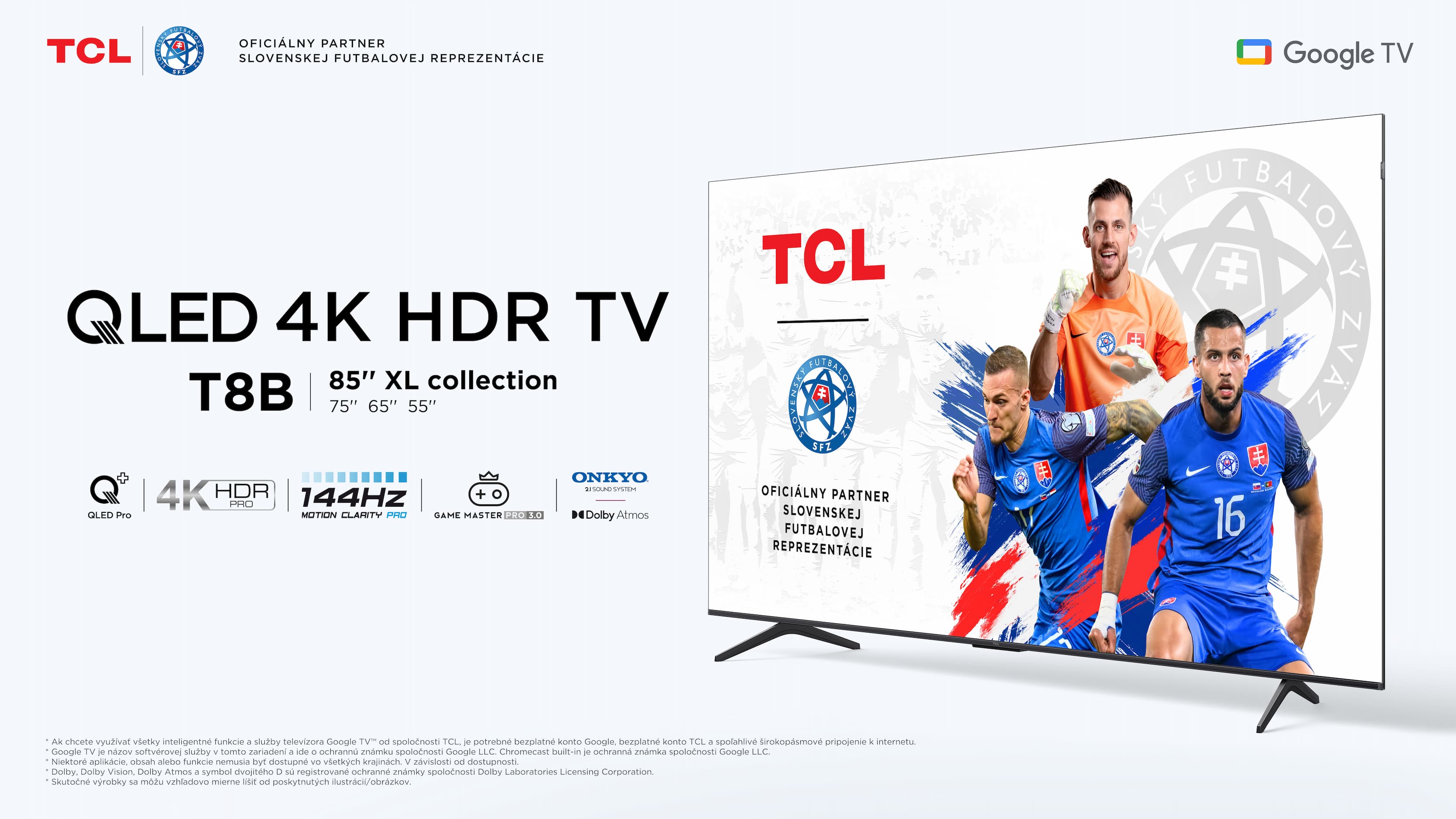 4K 144HZ QLED TV 85/75/65/55 inches - T8B - TCL Slovensko