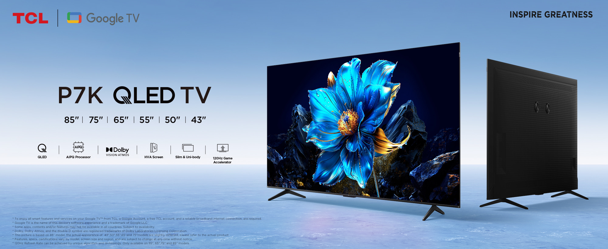 TCL P7K QLED Direct LED Smart TV 4K HDR TV Google TV - TCL UK