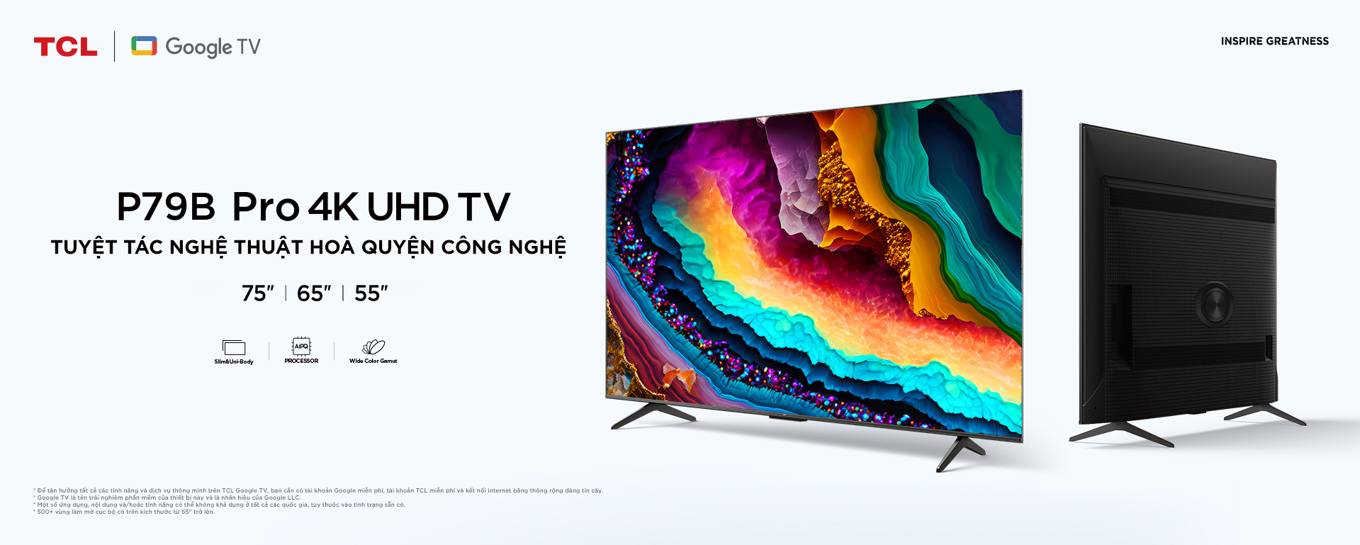 TCL P79B Pro 4K UHD Google TV | AiPQ™ PROCESSOR - TCL Vietnam